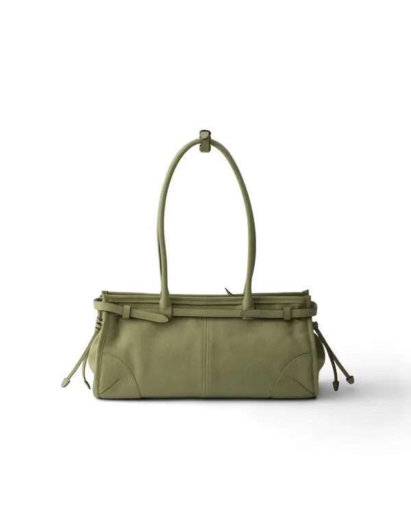 Prada Medium Nubuck Leather Handbag - Agave