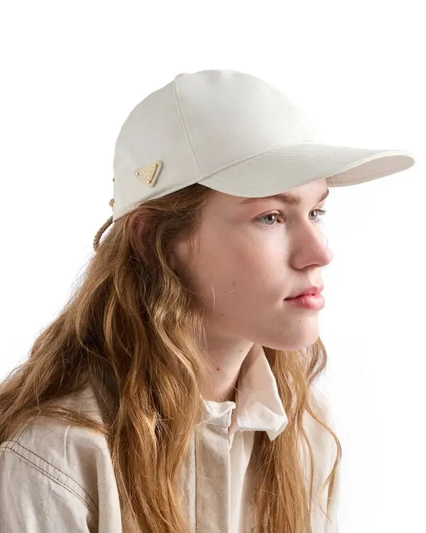 Prada Cotton Baseball Cap With Tie Detail