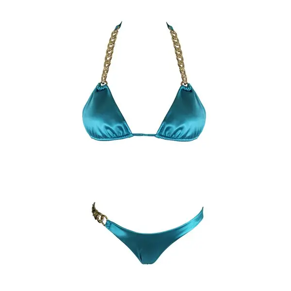 AK ROYALTY RESORTWEAR Mona Gold Chain Bikini - Blue