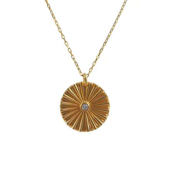 LAVANTA Leda Zircon Pendant Necklace - Gold