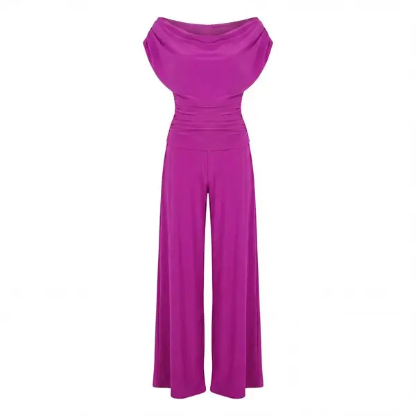 ATOM LABEL Magenta Wide Leg Jumpsuit - Pink