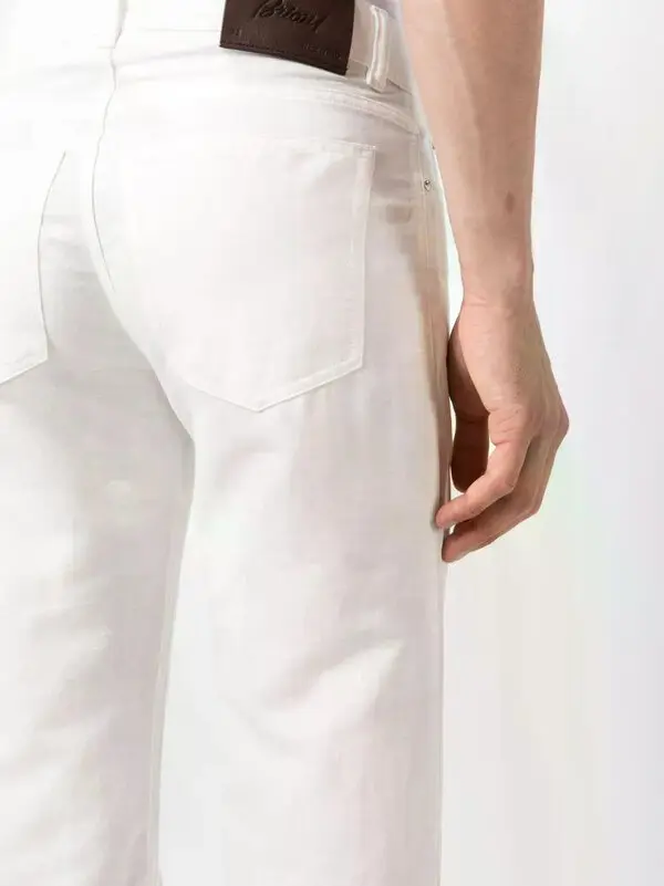 Brioni Five-pocket Slim-fit Trousers - White