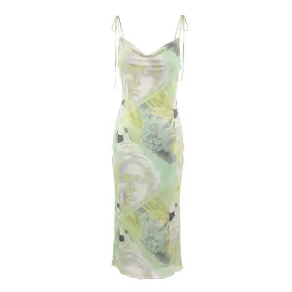 ALOMA STUDIO Nigme Maxi Mesh Dress - Blue