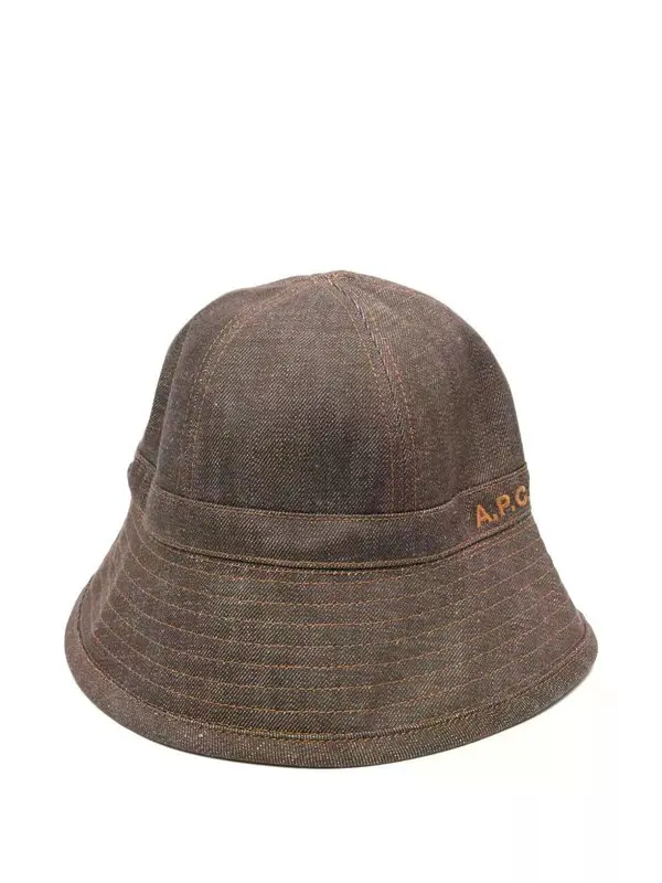 A.p.c. Logo-embroidered Bucket Hat - Brown