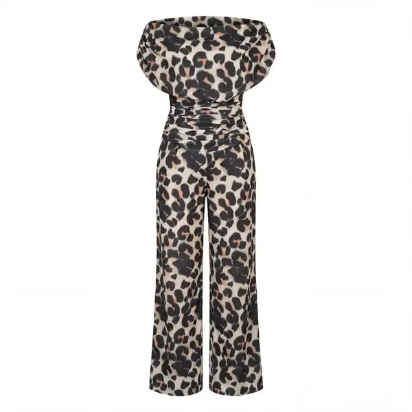 ATOM LABEL Leopard Print Jumpsuit - Purple