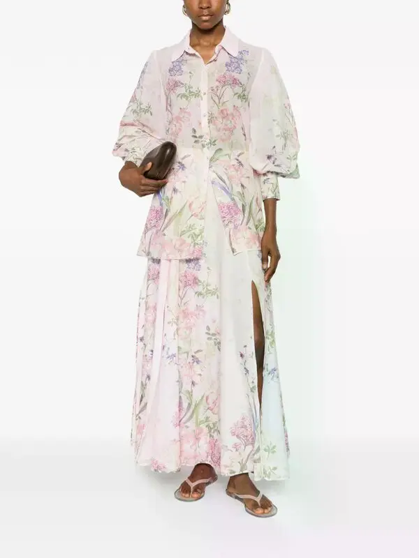 Charo Ruiz Ibiza Floral-print Puff-sleeve Shirt