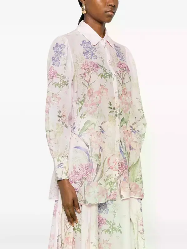 Charo Ruiz Ibiza Floral-print Puff-sleeve Shirt