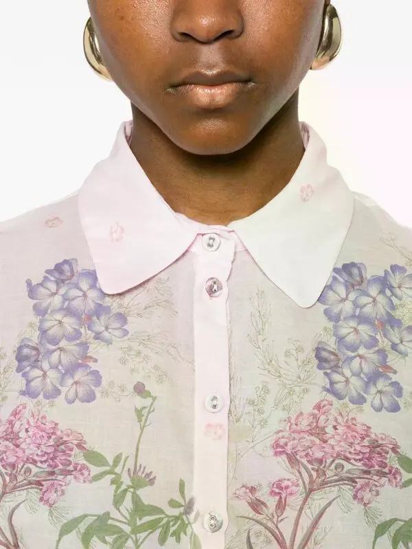 Charo Ruiz Ibiza Floral-print Puff-sleeve Shirt