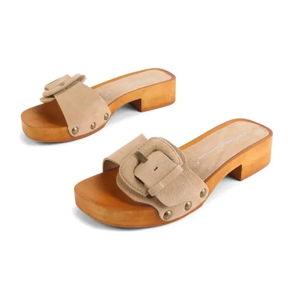 Intentionally Blank Mar Suede Clogs - Brown