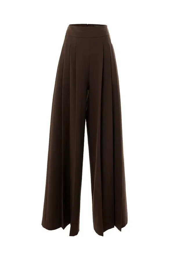 EXQUISE Irene Wide-leg Pants - Brown