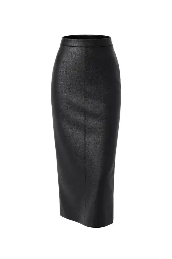EXQUISE Leather Slim Fit Skirt