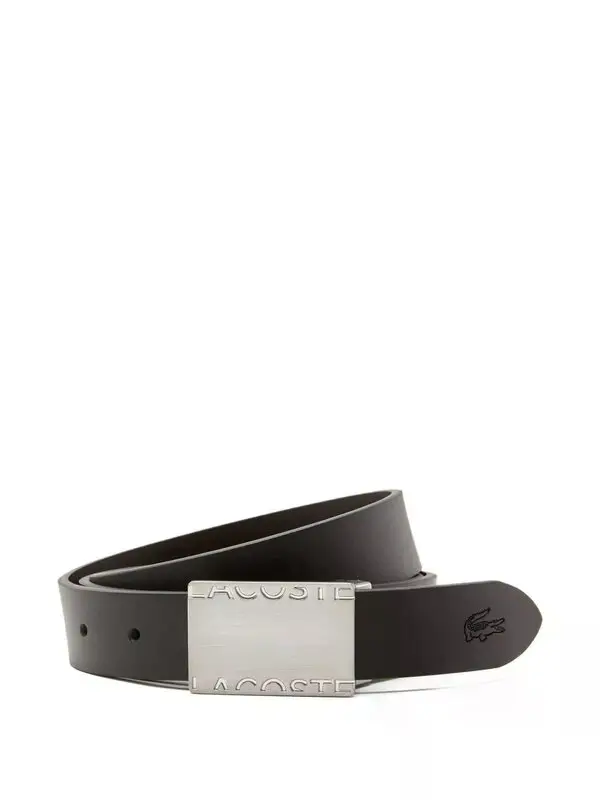 Lacoste Buckle-logo Leather Belt - Black