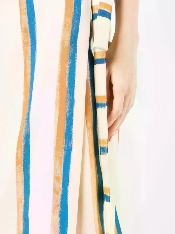 Marni Striped Virgin Wool Wrap Skirt