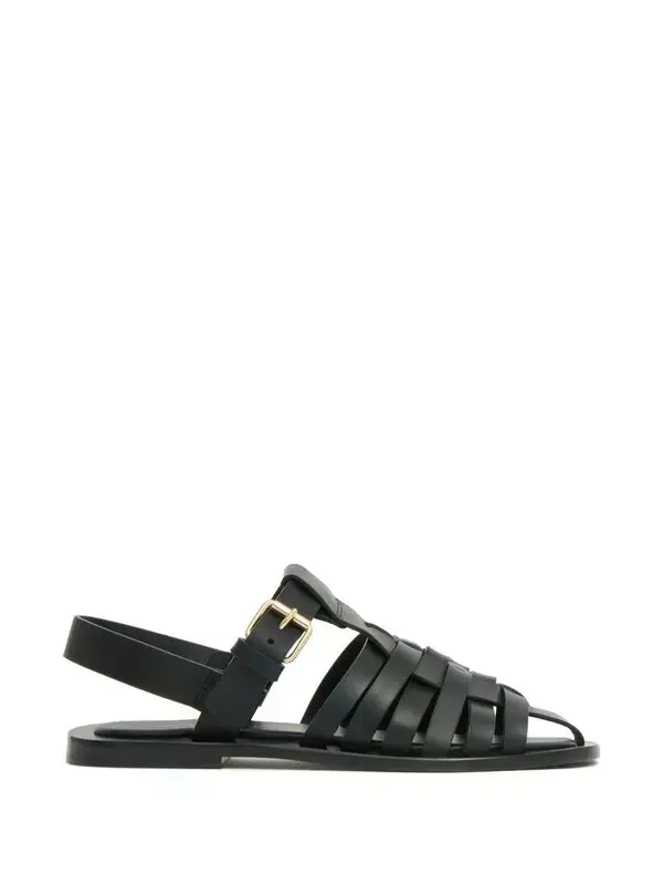 MANSUR GAVRIEL Netta Caged Leather Sandals - Black