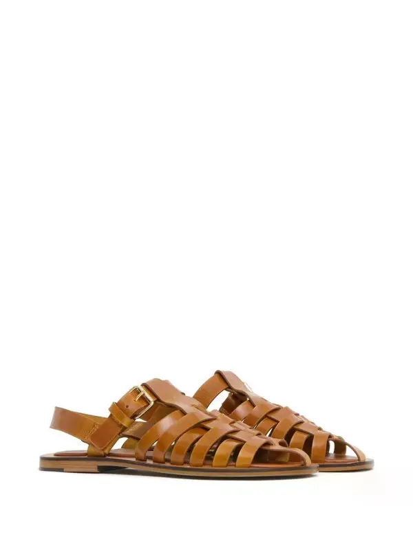 MANSUR GAVRIEL Netta Caged Leather Sandals - Brown