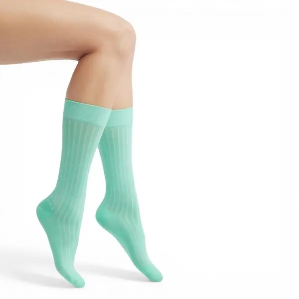 HIGH HEEL JUNGLE BY KATHRYN EISMAN Arcade Fine Knit Socks - Green
