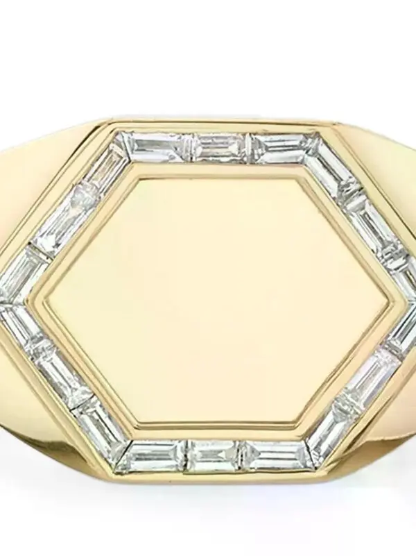 Lizzie Mandler Hexagon Signet Diamond Ring