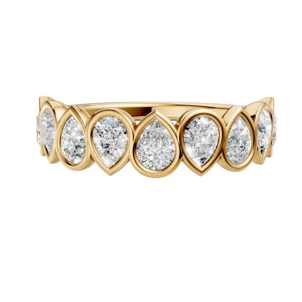 AYA FINE JEWELRY 14 Kt Gold 1.20 Ctw Oval Lab Diamond Eternity Band Ring - Yellow