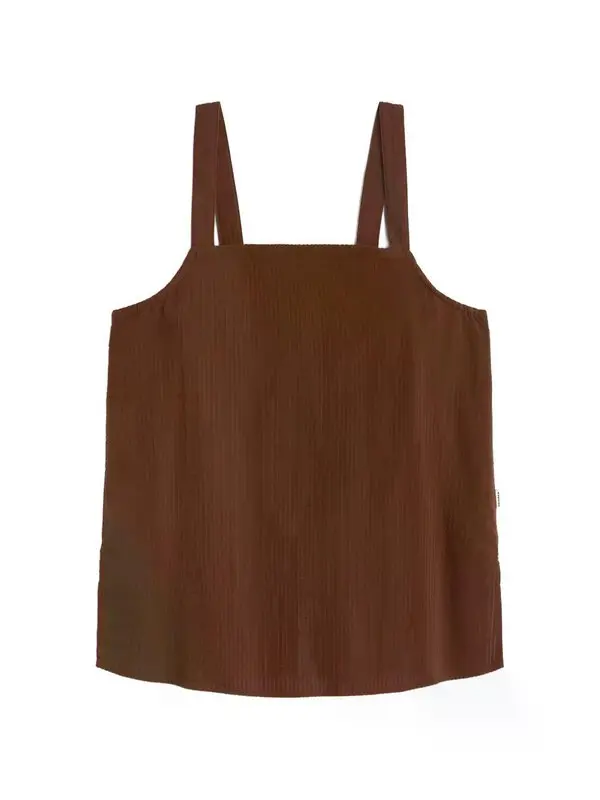 ECOALF Aria Seersucker Sleeveless Blouse - Brown