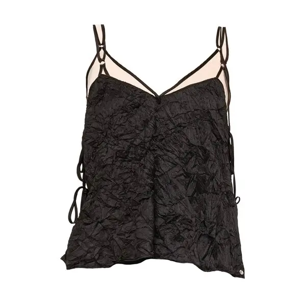 NISSA Crinkle-effect Spaghetti Strap Top