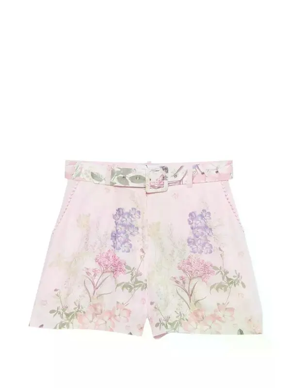 Charo Ruiz Ibiza Floral-print Belted Shorts