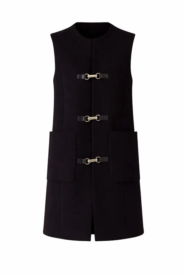 EXQUISE Wool Amado Vest - Black