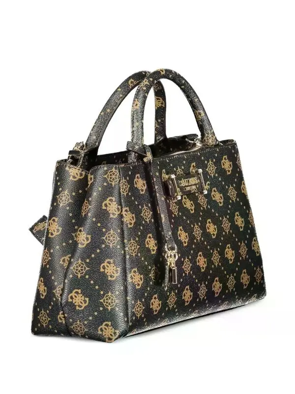 Guess Monogram Print Logo Plaque Tote Bag