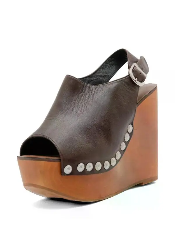 Jeffrey Campbell Stud-embellished Wedge Sandals - Brown