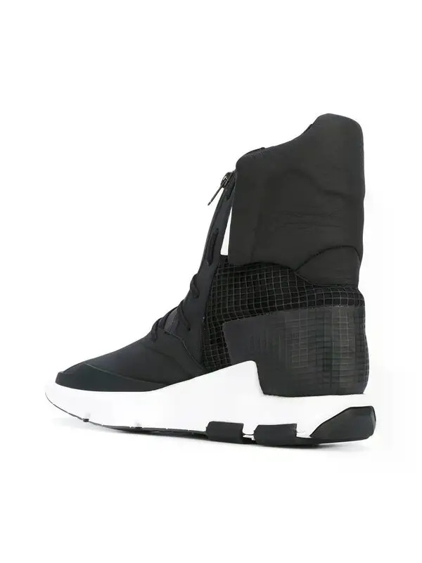 Y3 Logo Print High Top Sneakers