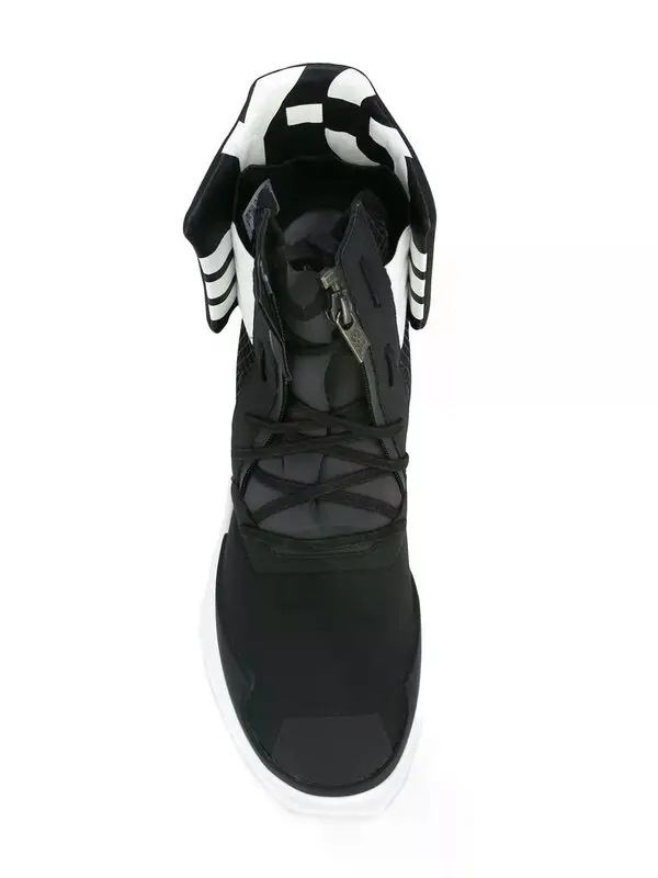 Y3 Logo Print High Top Sneakers