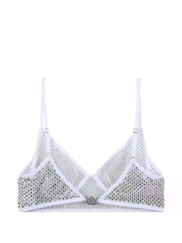 GENNY Crystal-embellished Mesh Top