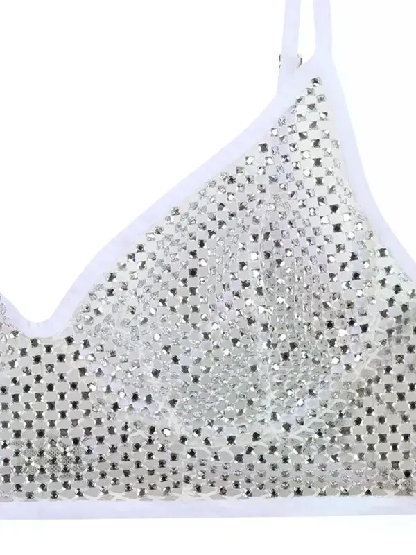 GENNY Crystal-embellished Mesh Top
