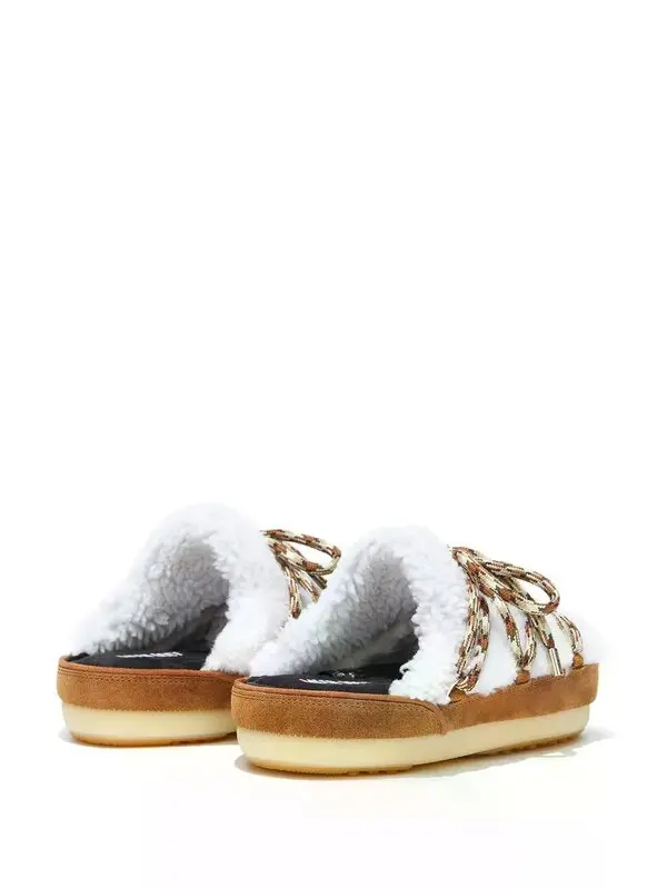 Moon Boot Shearling Mule Slippers - Brown