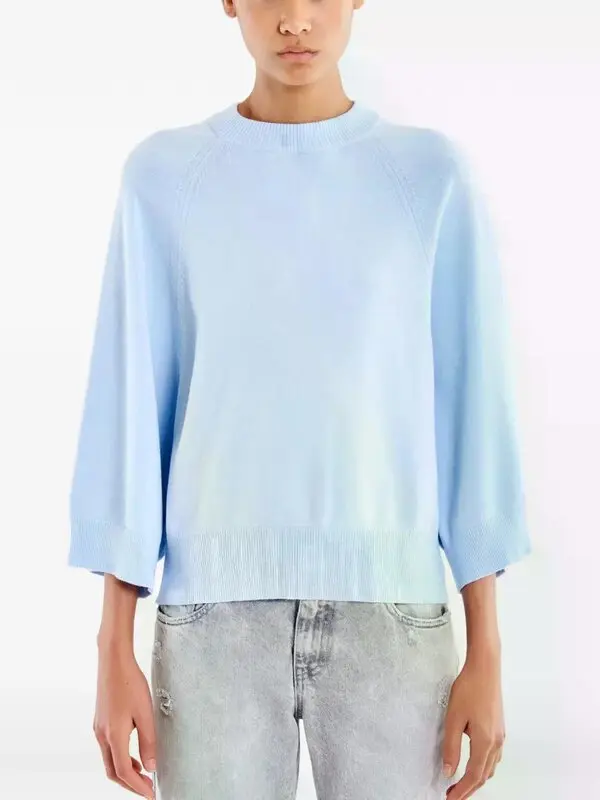 VICOLO Raglan Sleeve Ribbed Trim Sweater