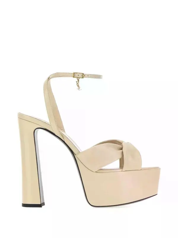 Saint Laurent Franciane Knotted Sandals - Neutrals