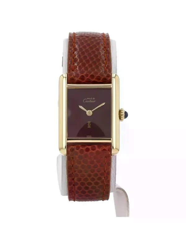 CARTIER 1990s Tank Must 28mm Watch - Red