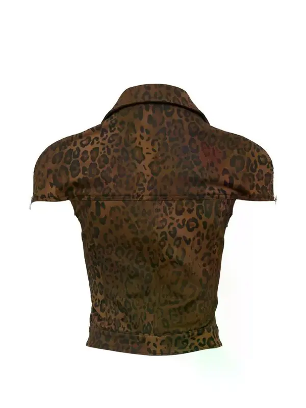 GRACE ELWOOD Leopard-print Short-sleeve Jacket