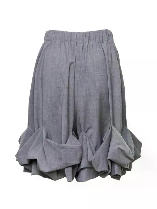 ENFOLD Roll-up Draped Shorts - Grey