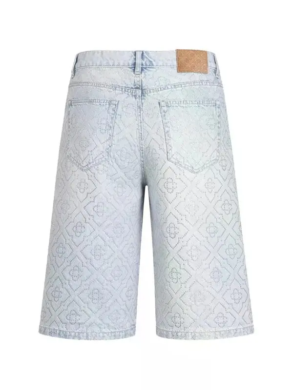 Casablanca Rhinestone-embellished Monogram Shorts - Blue