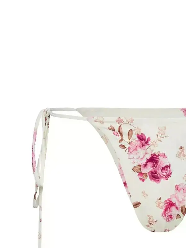 Magda Butrym Floral-print Tie-side Bikini Bottoms - Neutrals