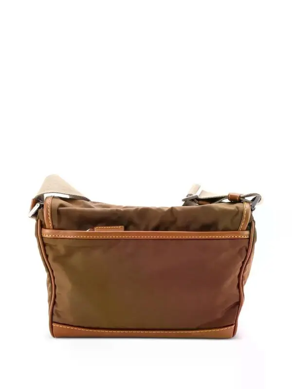 Prada Double Buckle Flap Messenger Bag Re-nylon With Nappa Leather Small Crossbody Bag - Brown