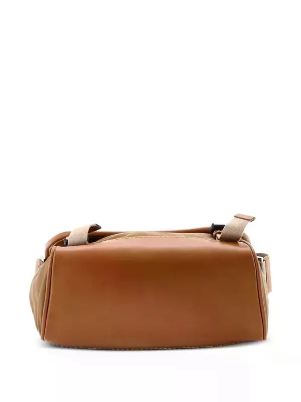Prada Double Buckle Flap Messenger Bag Re-nylon With Nappa Leather Small Crossbody Bag - Brown