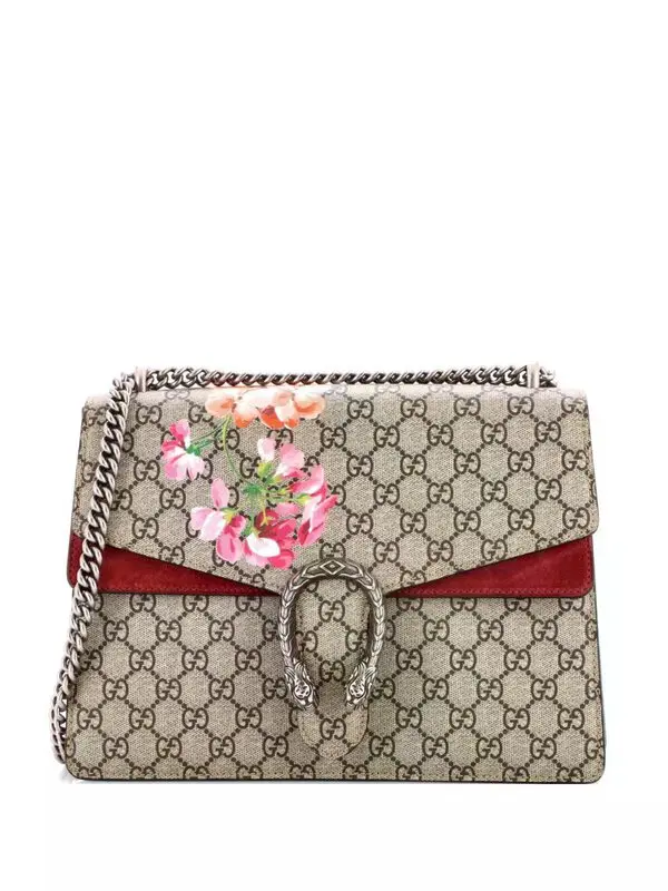 Gucci Dionysus Blooms Print Gg Coated Canvas Medium Shoulder Bag - Brown