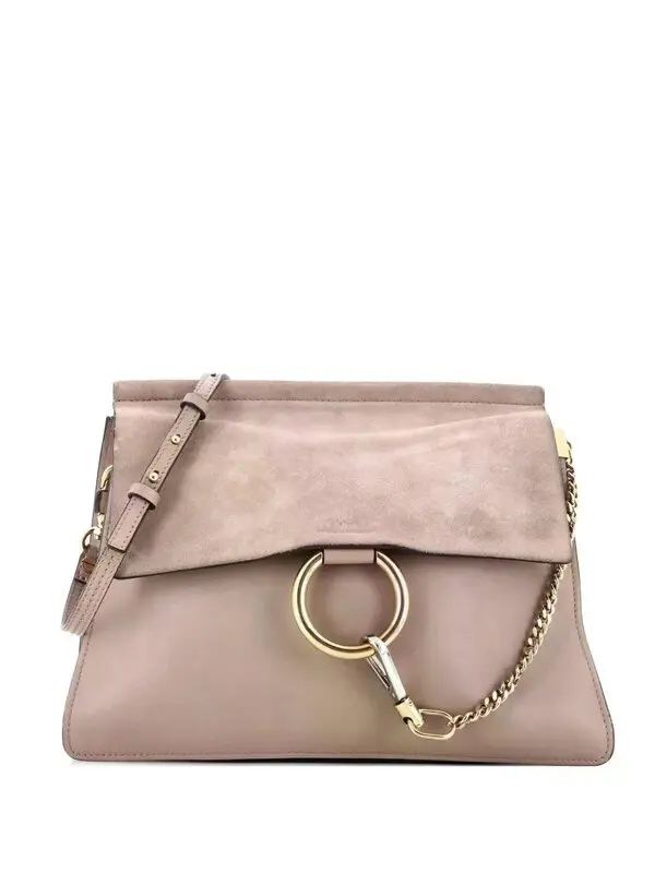 Chloé Faye Leather And Suede Medium Shoulder Bag - Neutrals