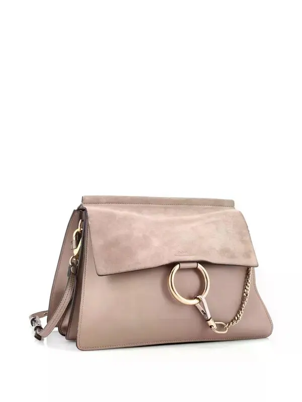 Chloé Faye Leather And Suede Medium Shoulder Bag - Neutrals