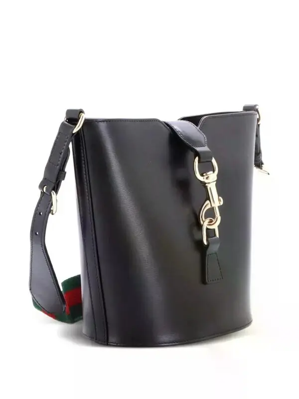 Gucci Jackie Web Leather Bucket Bag
