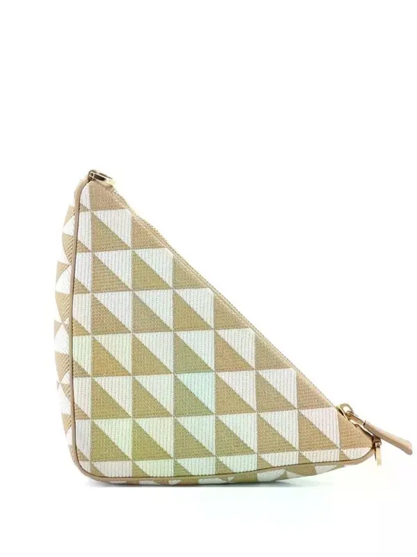 Prada Symbole Triangle Mini Shoulder Bag - Neutrals