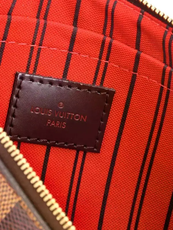 LOUIS VUITTON Neverfull Pochette Damier Large Pouch - Brown