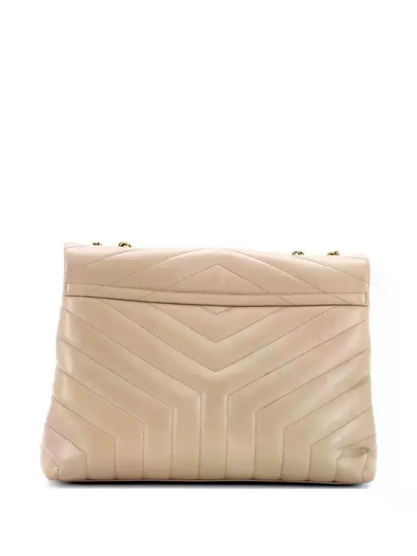 Saint Laurent Loulou Matelasse Chevron Leather Medium Shoulder Bag - Neutrals