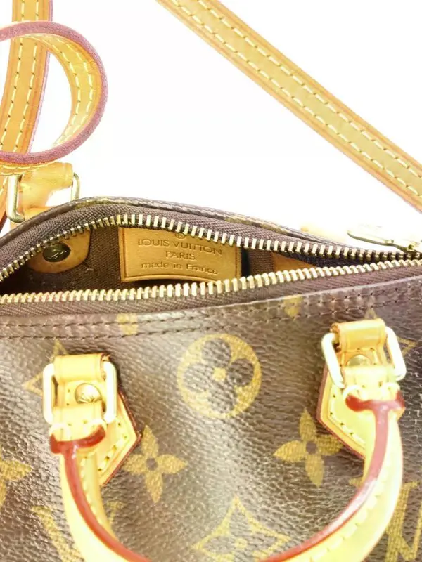 LOUIS VUITTON Speedy Bandouliere Nano Monogram Canvas Crossbody Bag - Brown